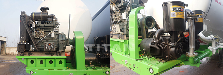 How does a dry bulk cement tank trailer work?