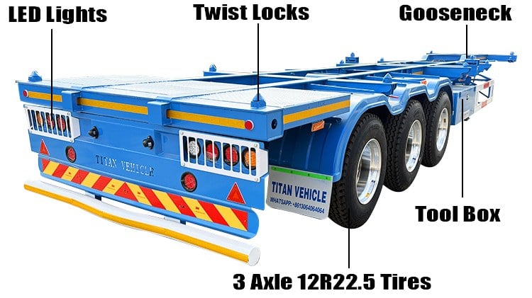 Tri Axle Chassis | 40 Foot Shipping Container Trailer for Sale in Guam