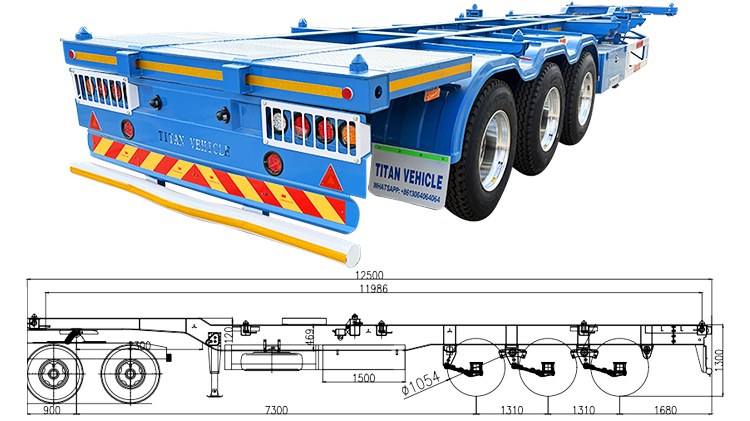 Tri Axle Chassis | 40 Foot Shipping Container Trailer for Sale in Guam